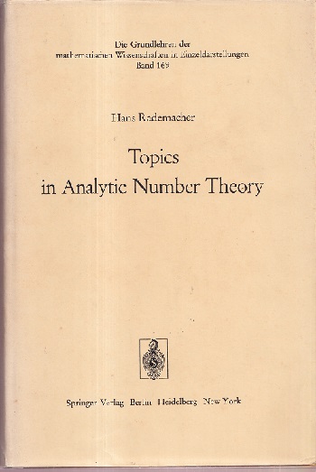 Topics in Analytic Number Theory (Hard) (Hans Rademacher) / 明倫館書店 / 古本 ...